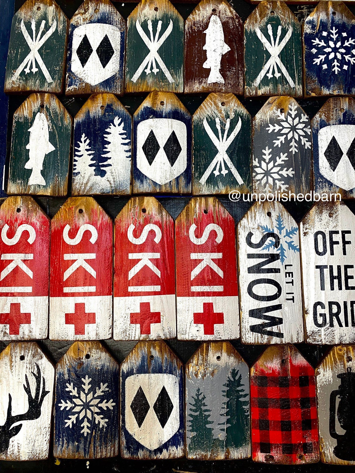 Rustic Deer Hunting Sign Hunt Tag Set Red Buffalo Plaid - Etsy