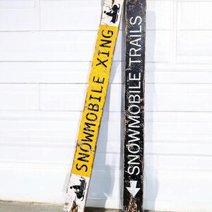 Snowmobiling Wood Sign, Distressed Log Cabin Decor, Snowmobile Trails ...