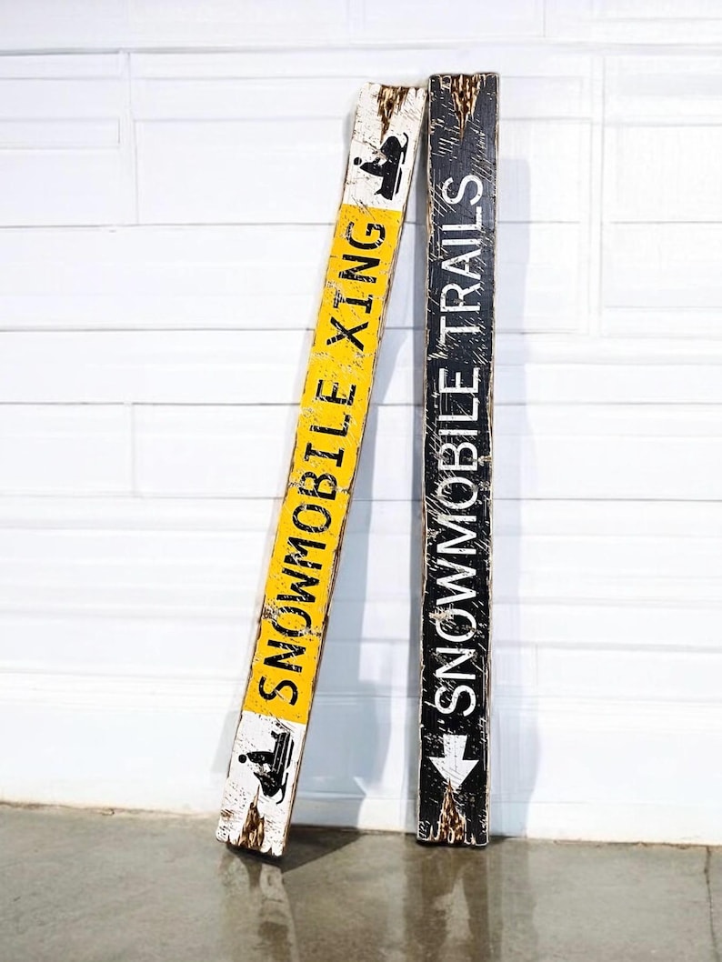 Snowmobiling Wood Sign, Distressed Log Cabin Decor, Snowmobile Trails ...
