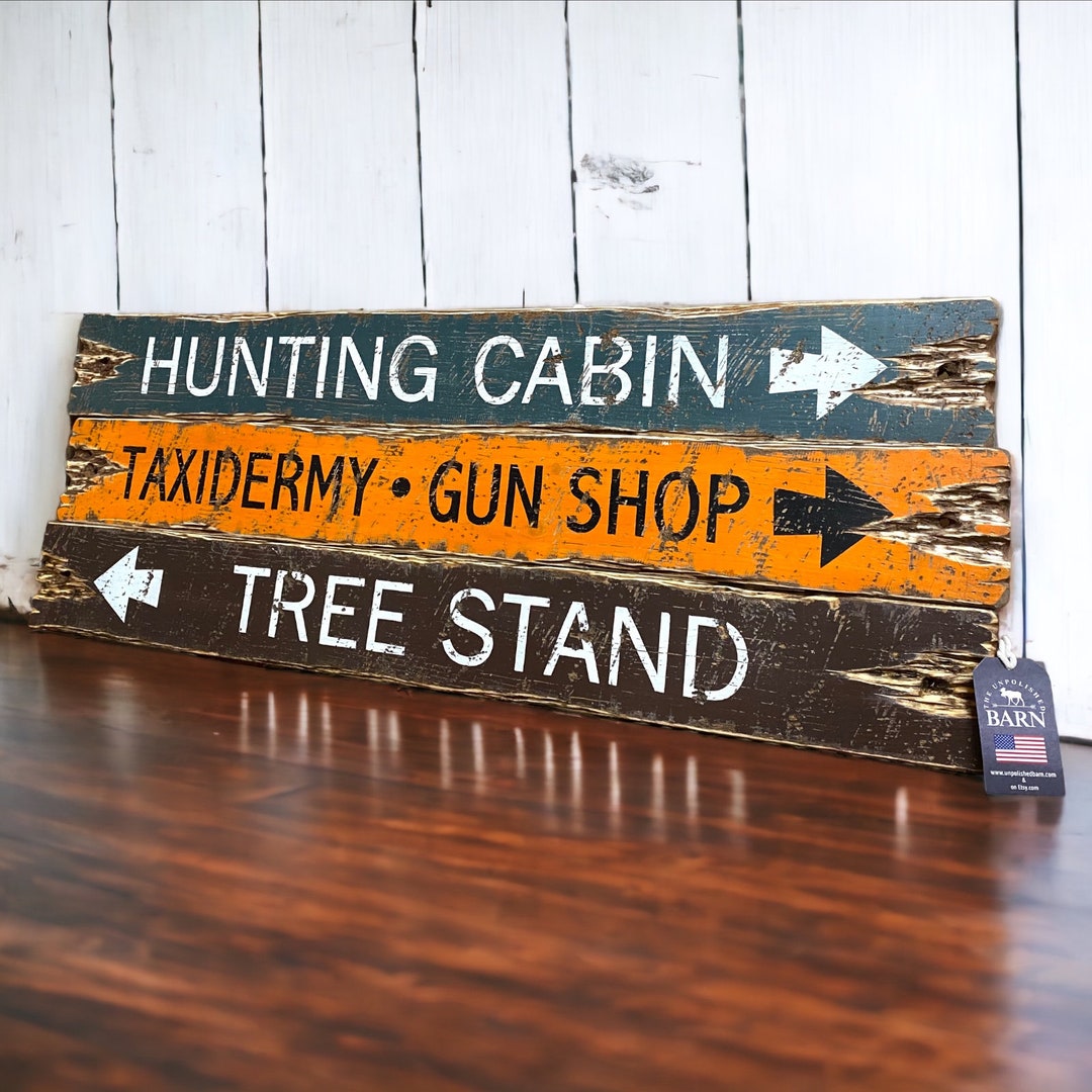 Hunting Lodge Decor Sign Set, Rustic Cabin Wall Signs - Etsy