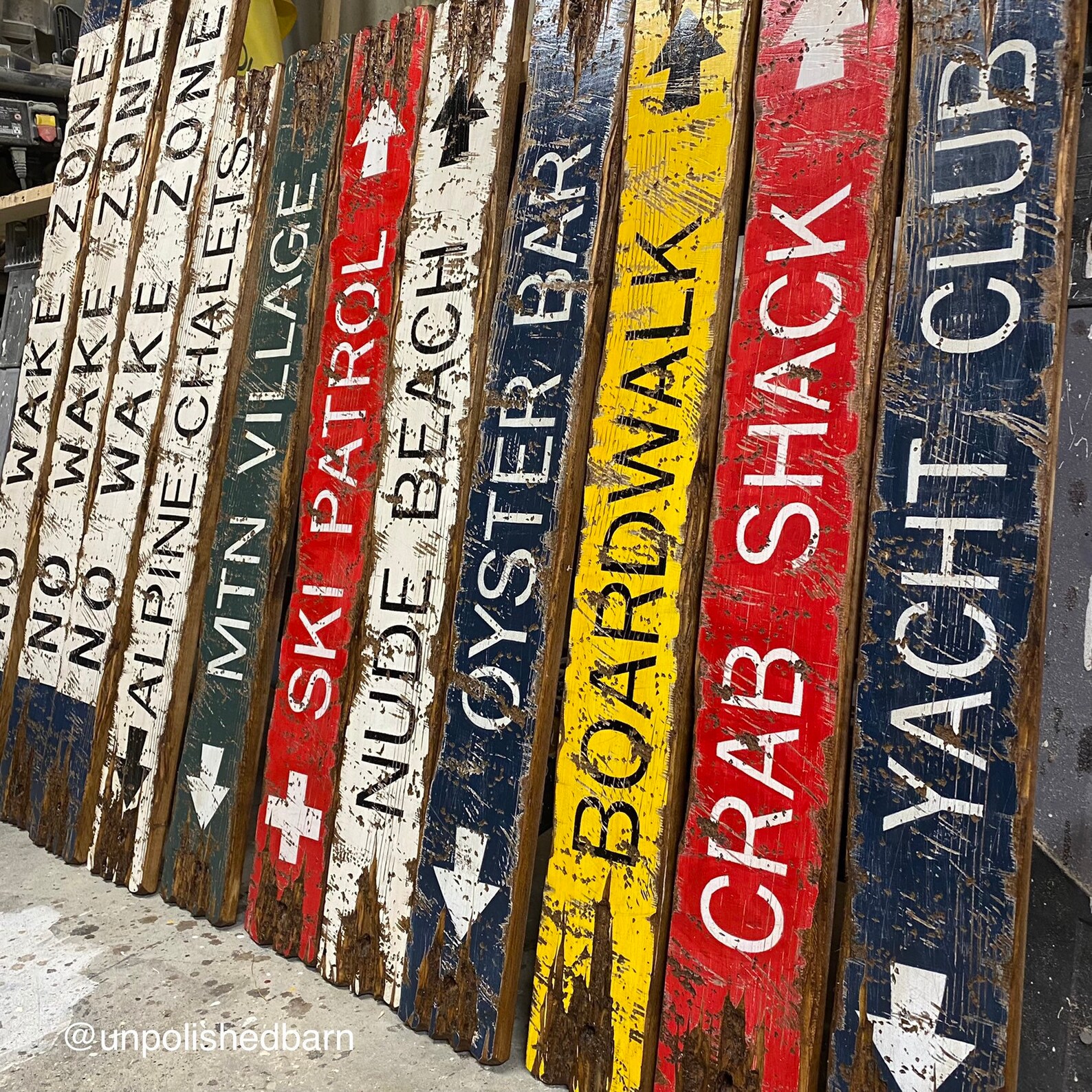 Wood Beach Sign Set Rustic Coastal Decor Nautical Decor - Etsy