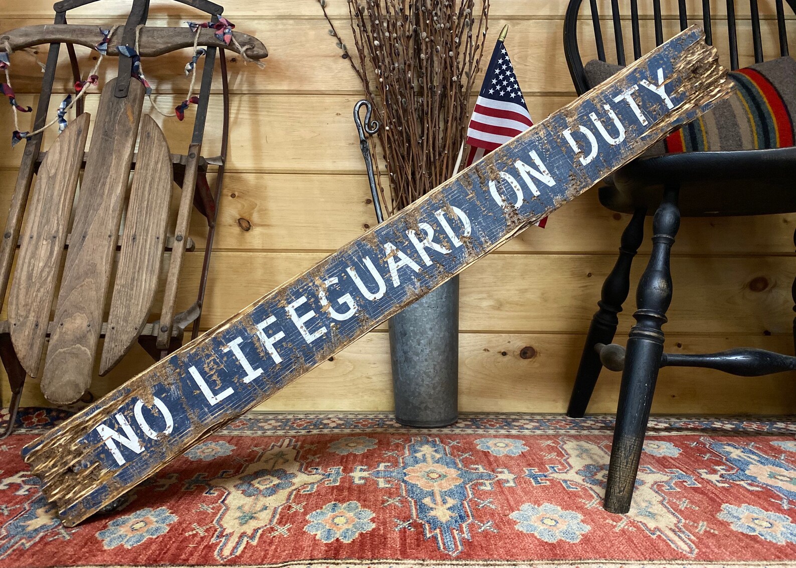 Rustic Wood Lifeguard Sign No Lifeguard on Duty Coastal - Etsy