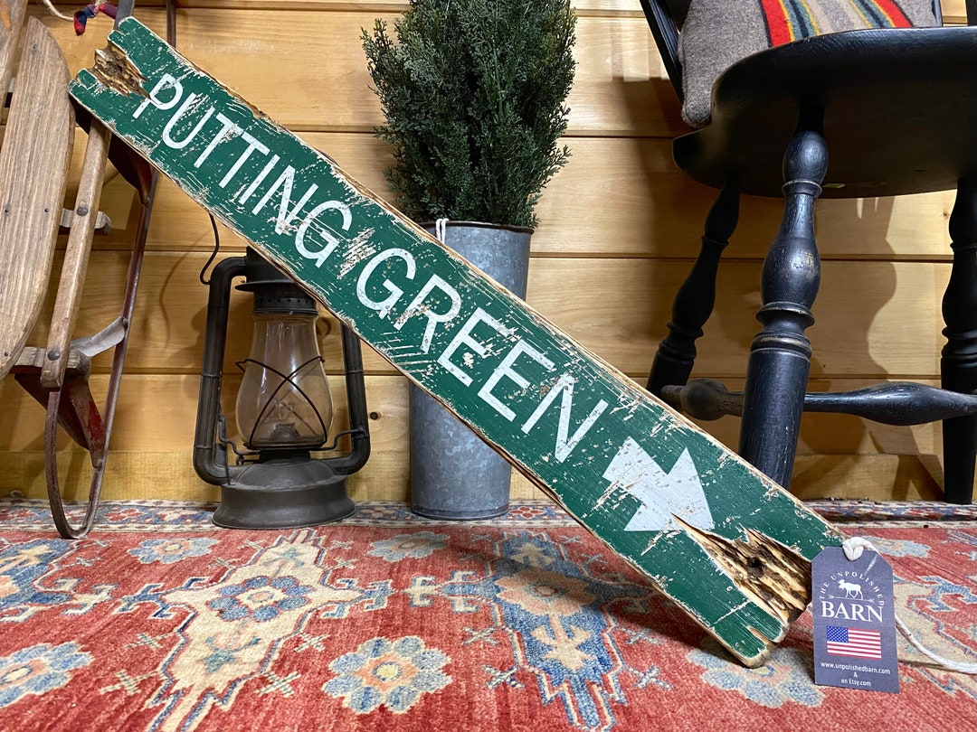 Putting Green Golf Sign, Rustic Wood Golfing Gift - Etsy