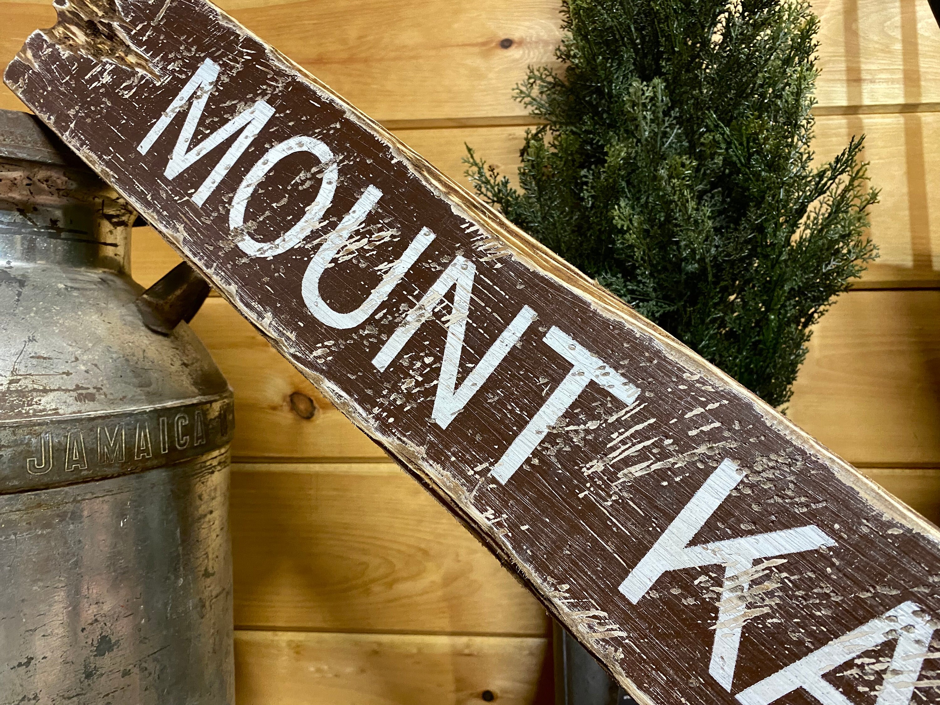 Mount Katahdin Maine Wood Sign, Rustic Wood Hiking Decor - Etsy