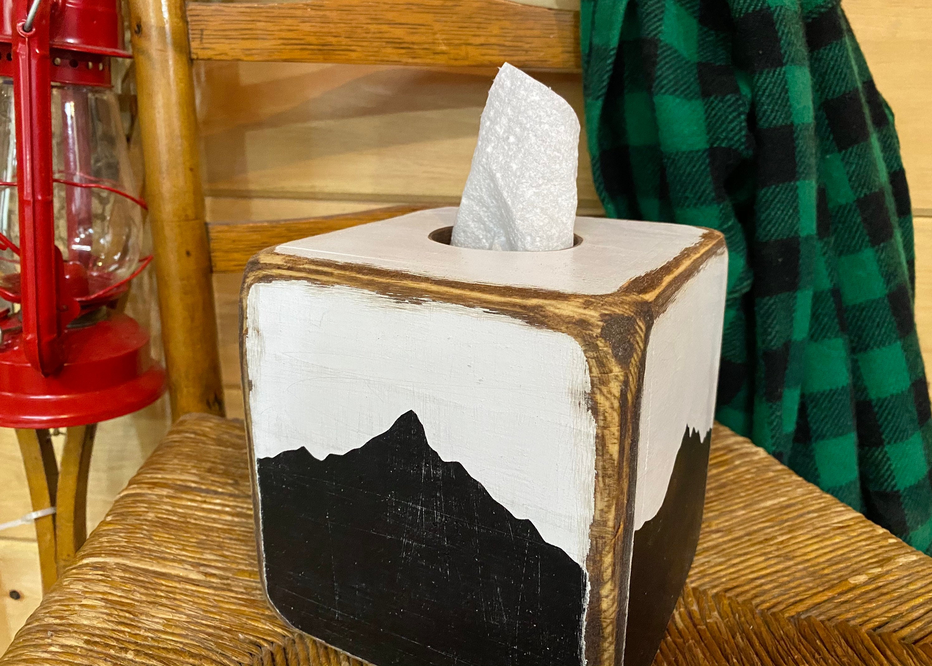 Rustic Mountain Tissue Box Cover Cabin Bathroom Decor Wood - Etsy Australia