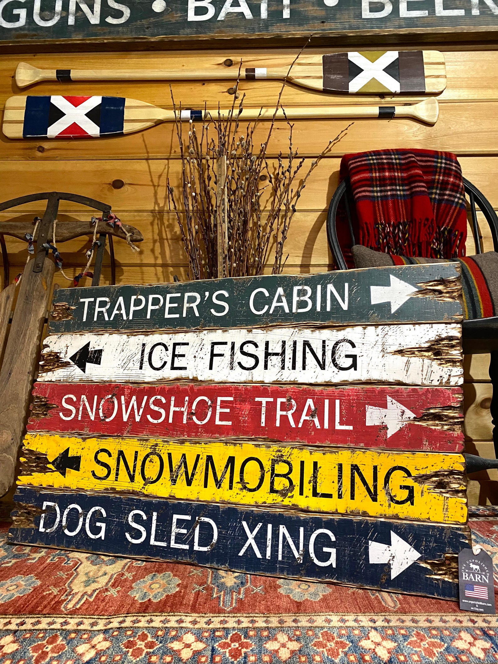 Trappers Cabin Hunting Wood Sign Rustic Log Cabin Decor - Etsy