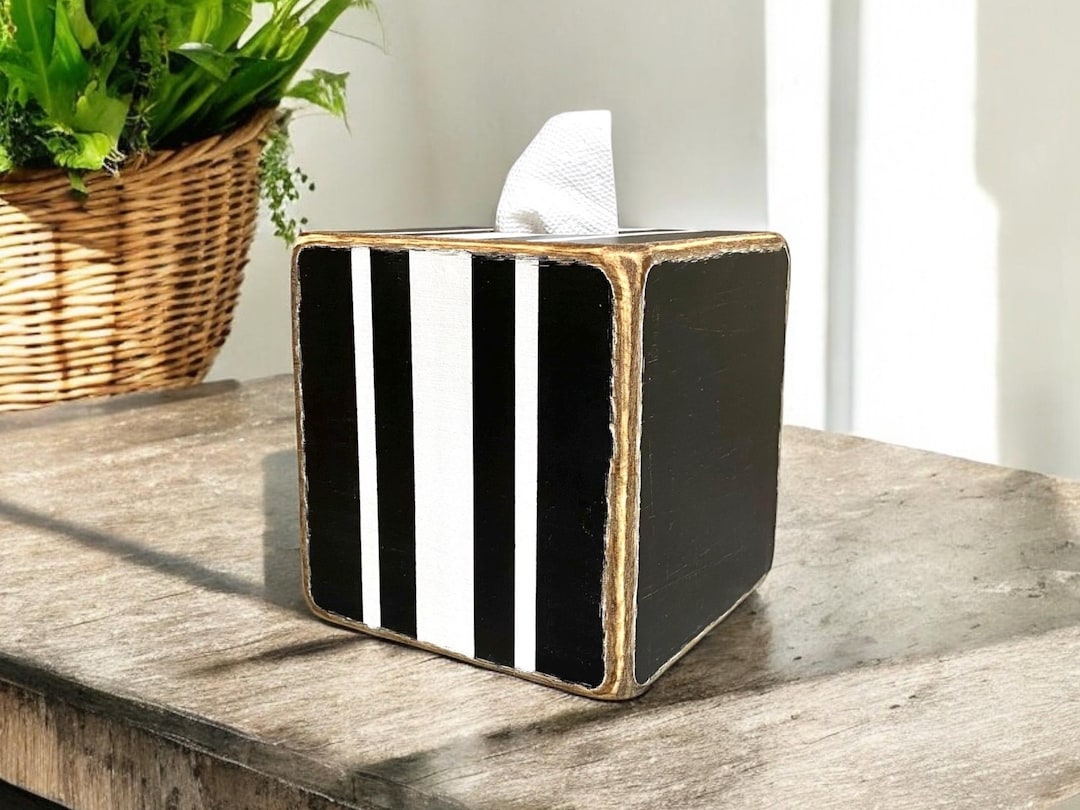 Country Tissue Box Cover, Rustic Wood Bathroom Tissue Holder, Grain ...