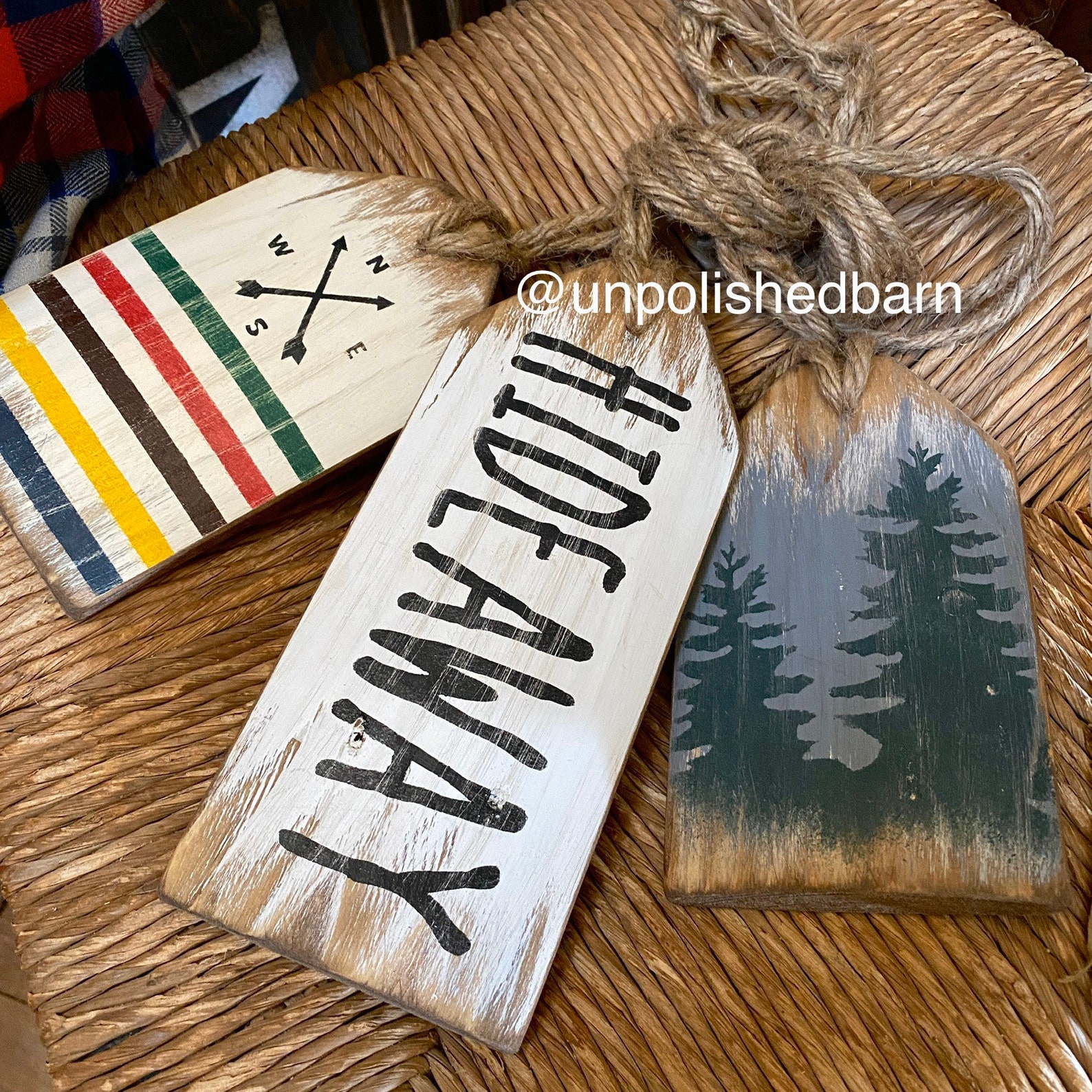 Log Cabin Decor Rustic Cabin Signs Hideaway Wood Tags | Etsy