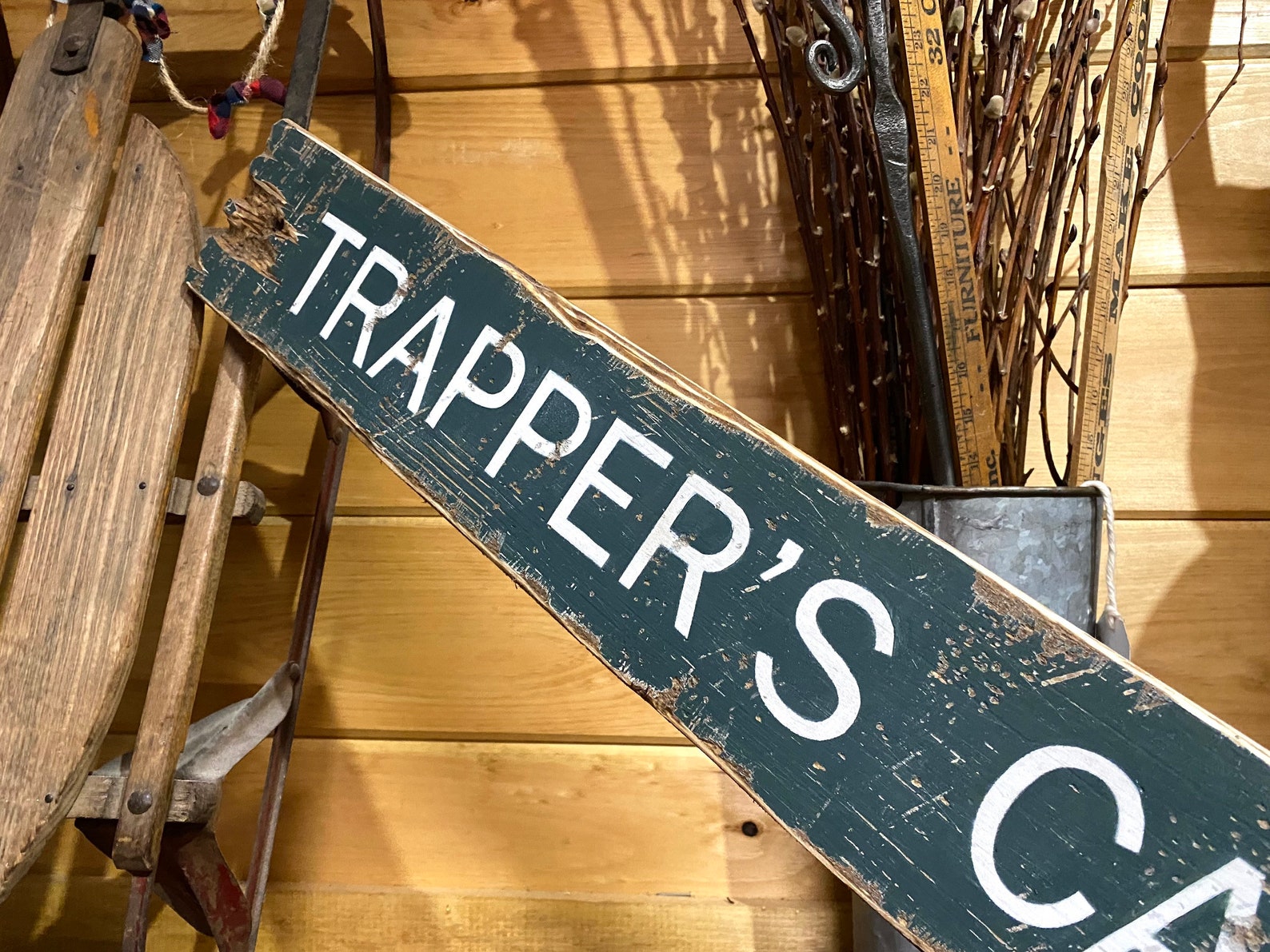 Trappers Cabin Hunting Wood Sign Rustic Log Cabin Decor - Etsy