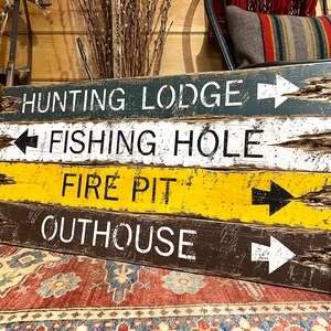 Rustic Hunting & Fishing Wood Sign Set | Camping Decor | Log Cabin Wall ...