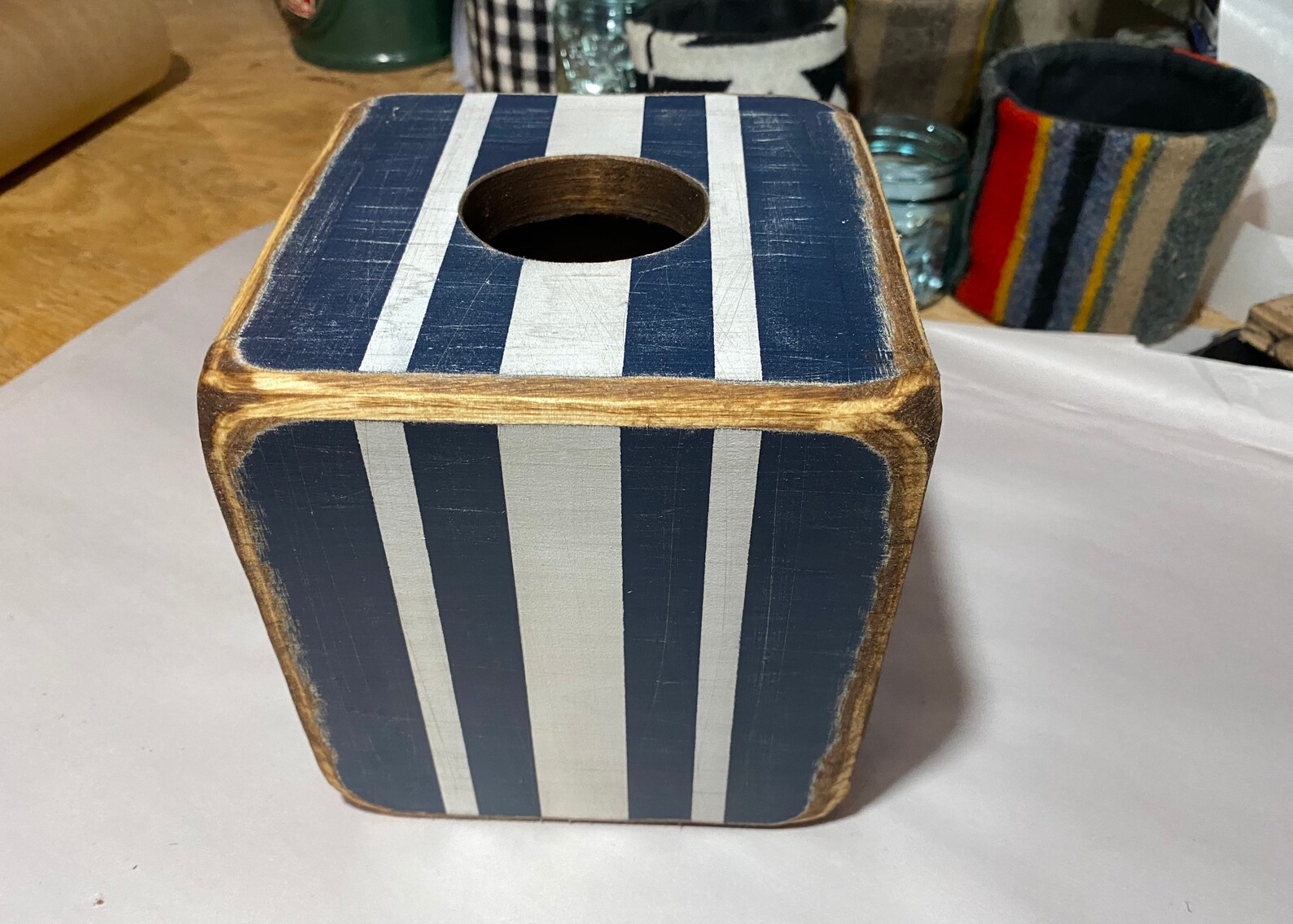 Country Tissue Box Cover Rustic Wood Bathroom Tissue Holder - Etsy