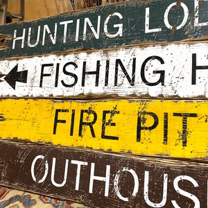 Rustic Hunting & Fishing Wood Sign Set | Camping Decor | Log Cabin Wall ...
