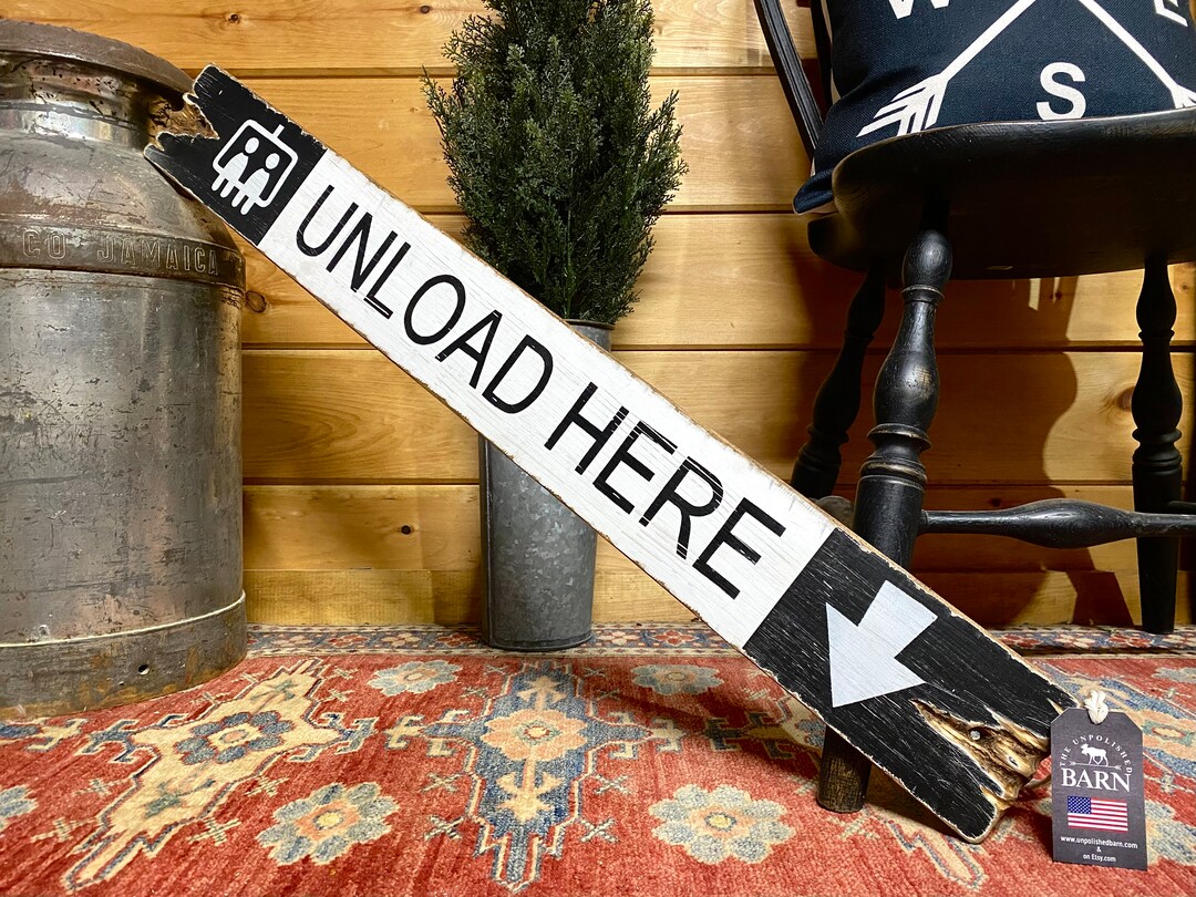 Unload Here Ski Lift Wood Sign, Rustic Skiing Gift - Etsy