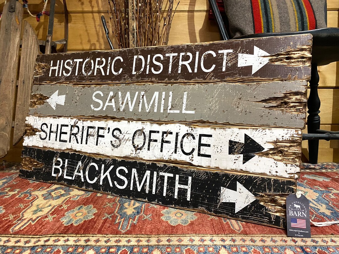 Historic District Wood Sign Set Sawmill Sheriff's - Etsy