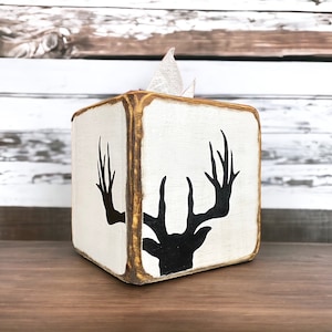 Deer Antler Tissue Box Cover, Rustic Hunting Lodge Decor - Etsy