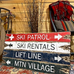 Rustic Wood Ski Trail Signs, Ski Decor - Etsy