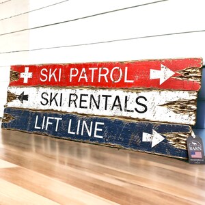 Rustic Ski Sign Set, Wood Ski Trail Sign, Ski Patrol, Ski Decor, Ski ...