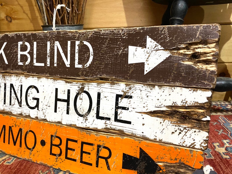 Rustic Waterfowl Wood Sign Set Fishing & Hunting Decor - Etsy