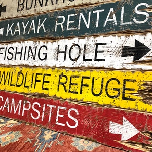 Rustic National Park Sign Set | Camping Decor | Log Cabin Wall Art ...