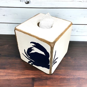 Maryland Blue Crab Wood Tissue Box Cover for Coastal Home - Etsy