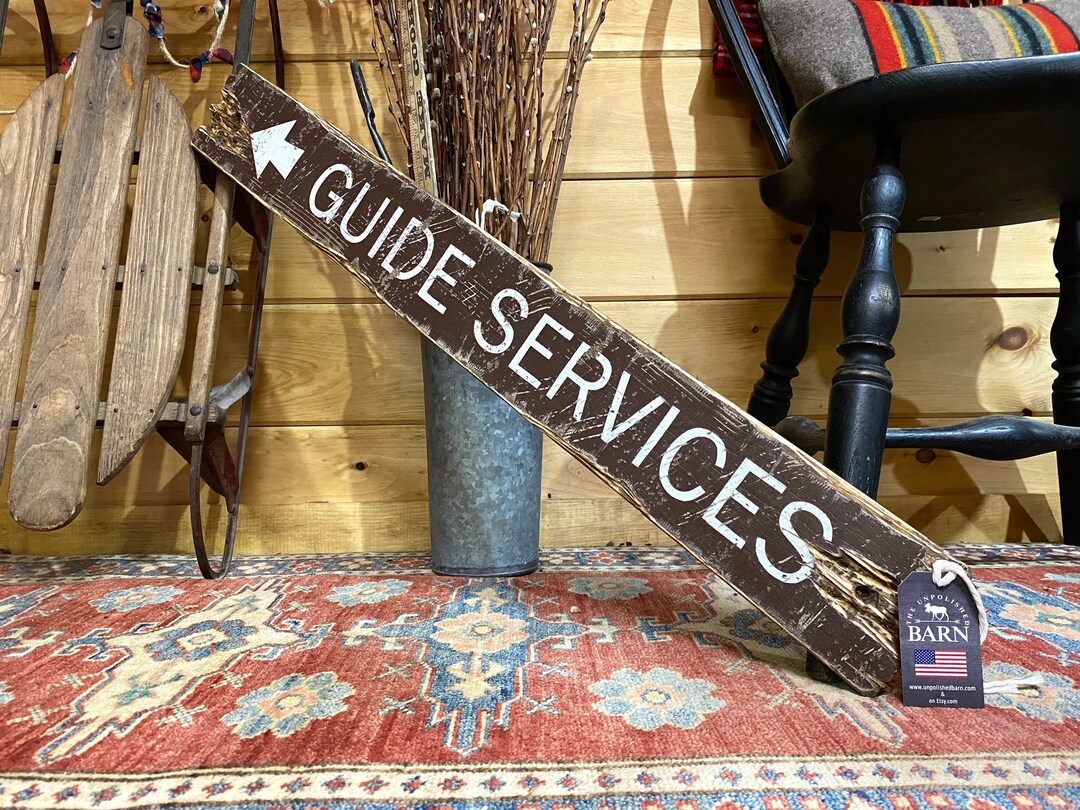 Rustic Wood Hiking Sign | National Park Decor | Guide Services ...