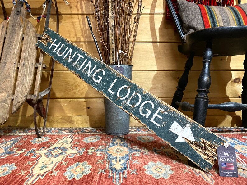 Rustic Hunting Lodge Wood Sign Distressed Log Cabin Decor - Etsy