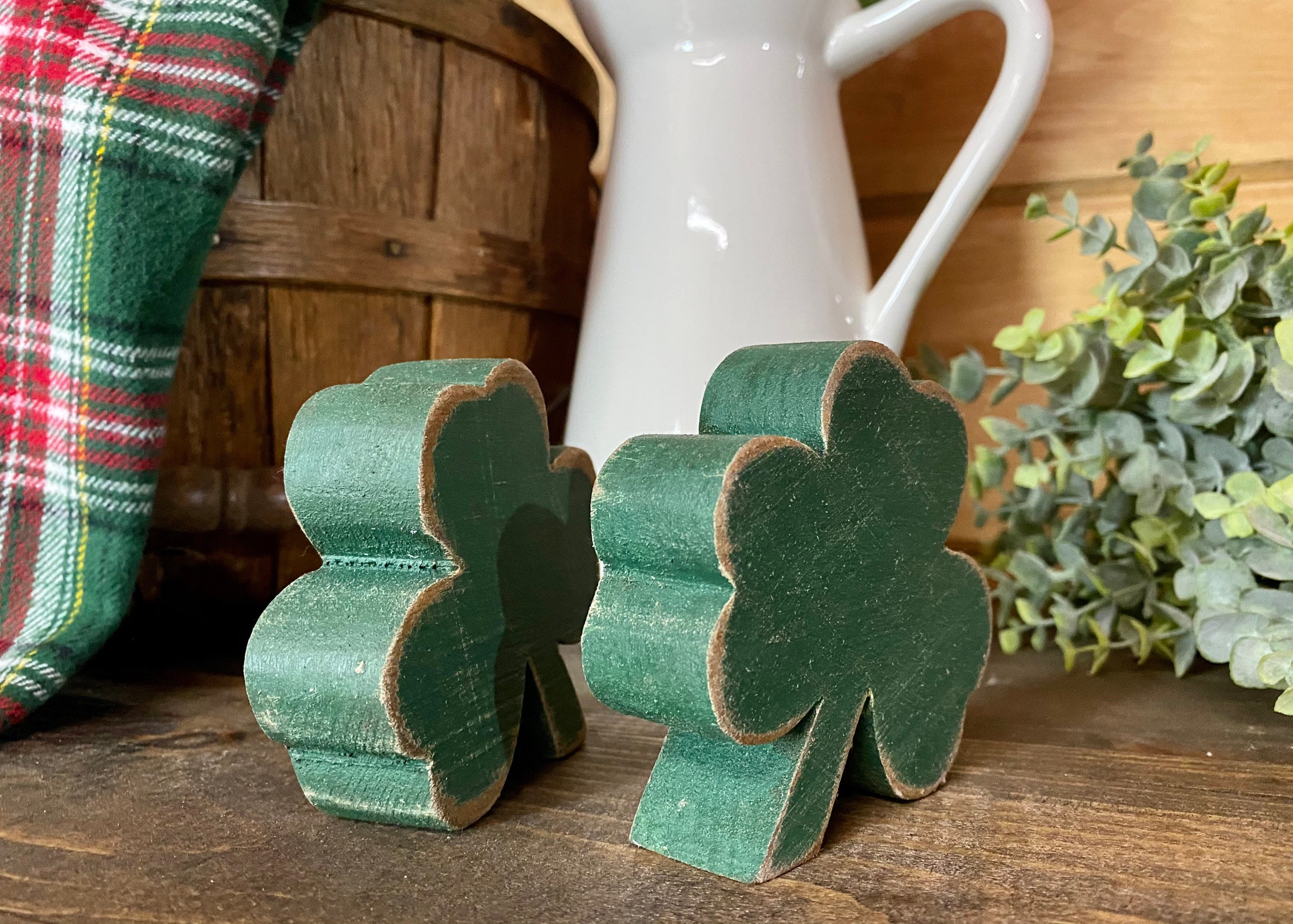 St Patrick's Day Decor Wood Shamrocks Rustic Cut out | Etsy