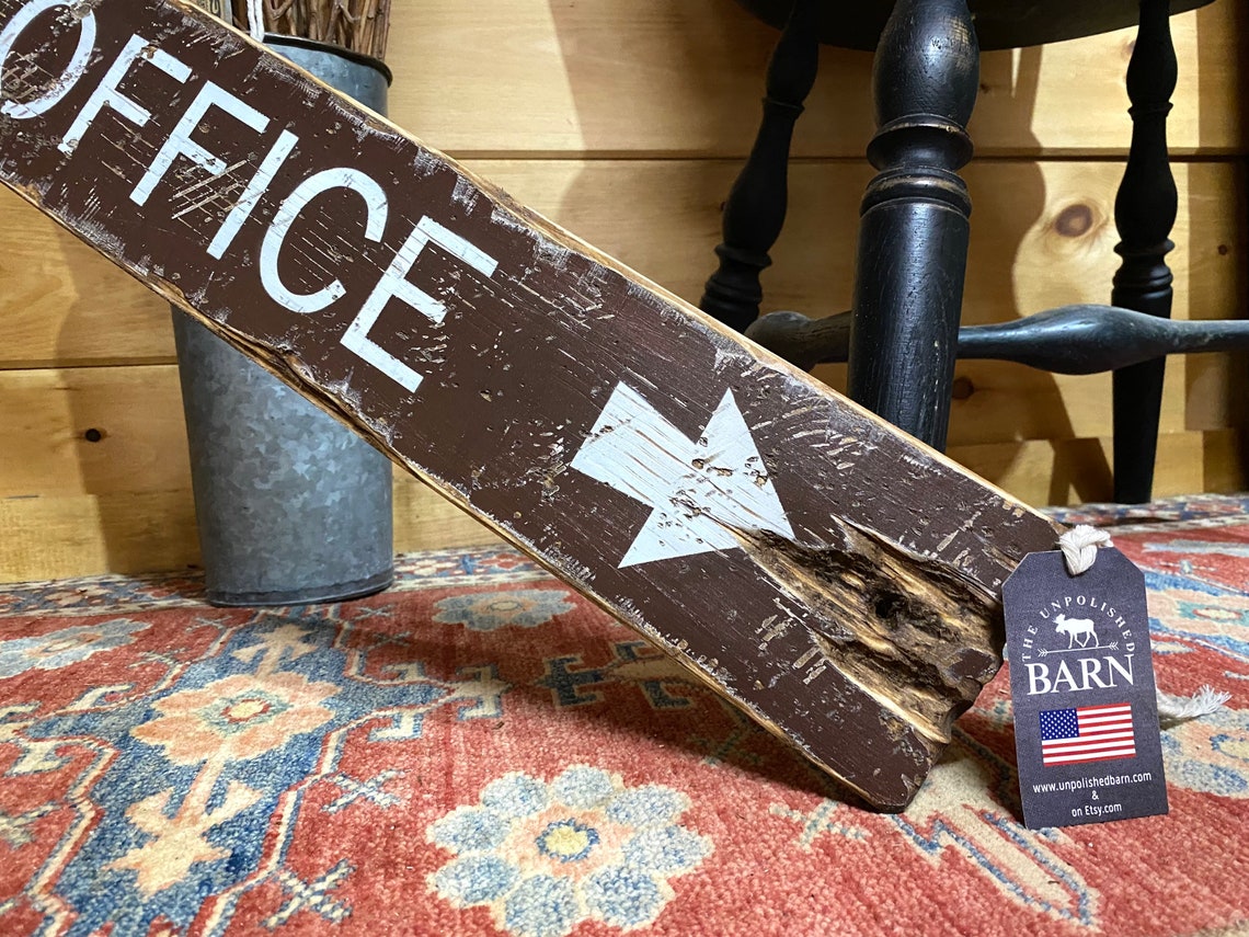 Rustic Camp Office Sign | Distressed National Park Decor | Directional ...