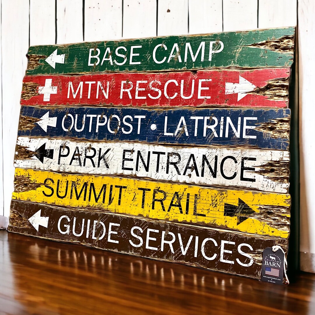 Wood Hiking Signs, Mt Everest Sign, Base Camp Sign, Mountain Sign ...