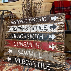 Primitive Blacksmith Wood Sign Set | Rustic Historic Signs - Etsy