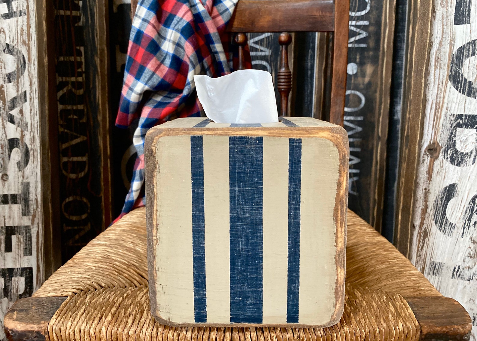 Country Tissue Box Cover Rustic Wood Bathroom Tissue Holder - Etsy