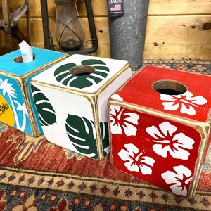 Tropical Home Aloha Tissue Box Cover, Coastal Beach House Decor ...