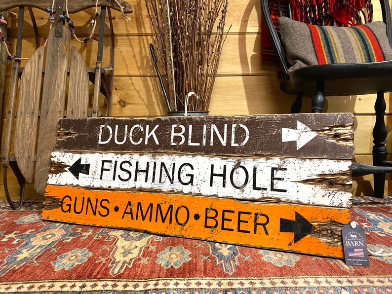 Rustic Waterfowl Wood Sign Set Fishing & Hunting Decor - Etsy