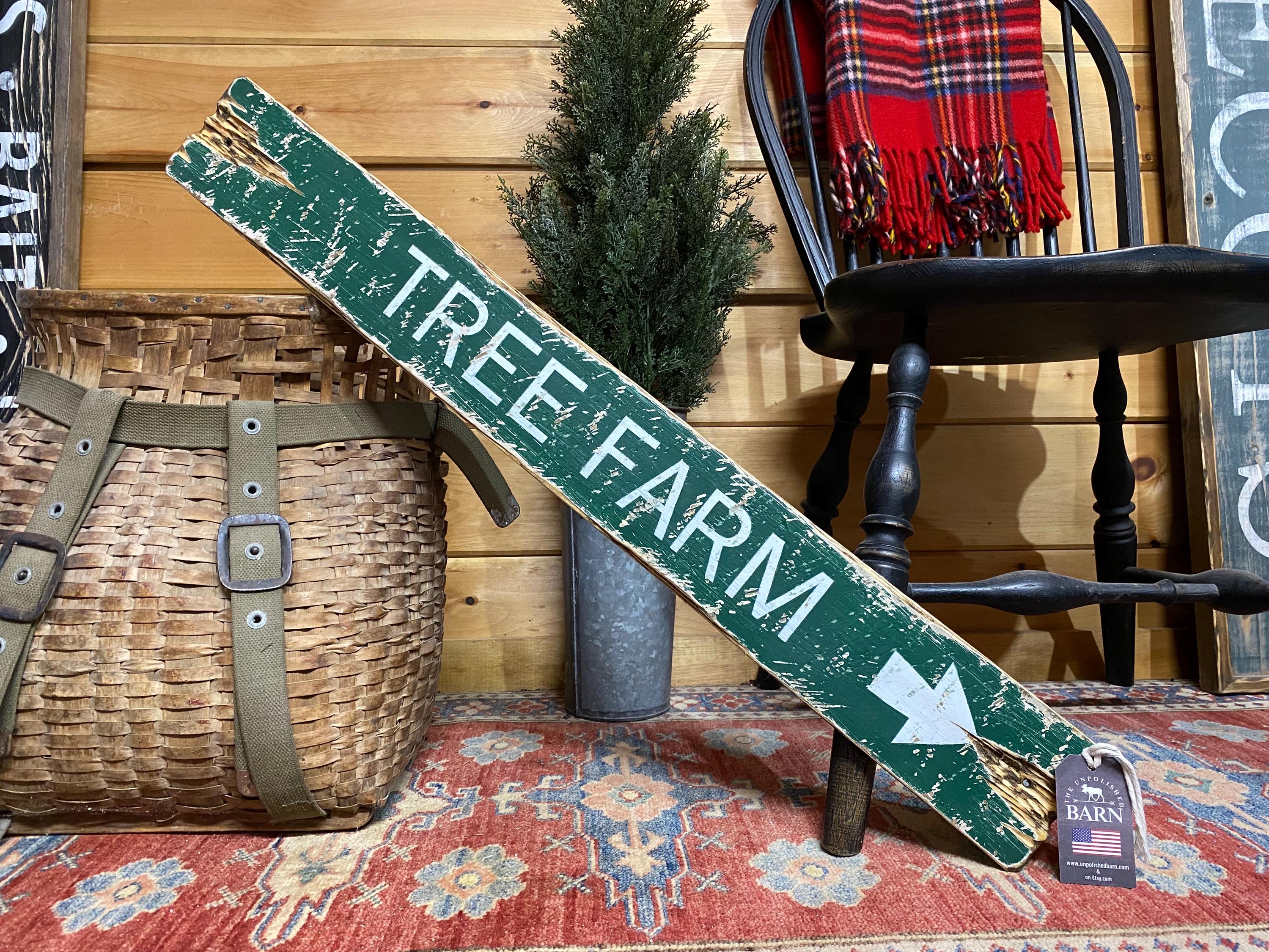 Rustic Christmas Tree Farm Wood Sign: Distressed Cabin Decor - Etsy