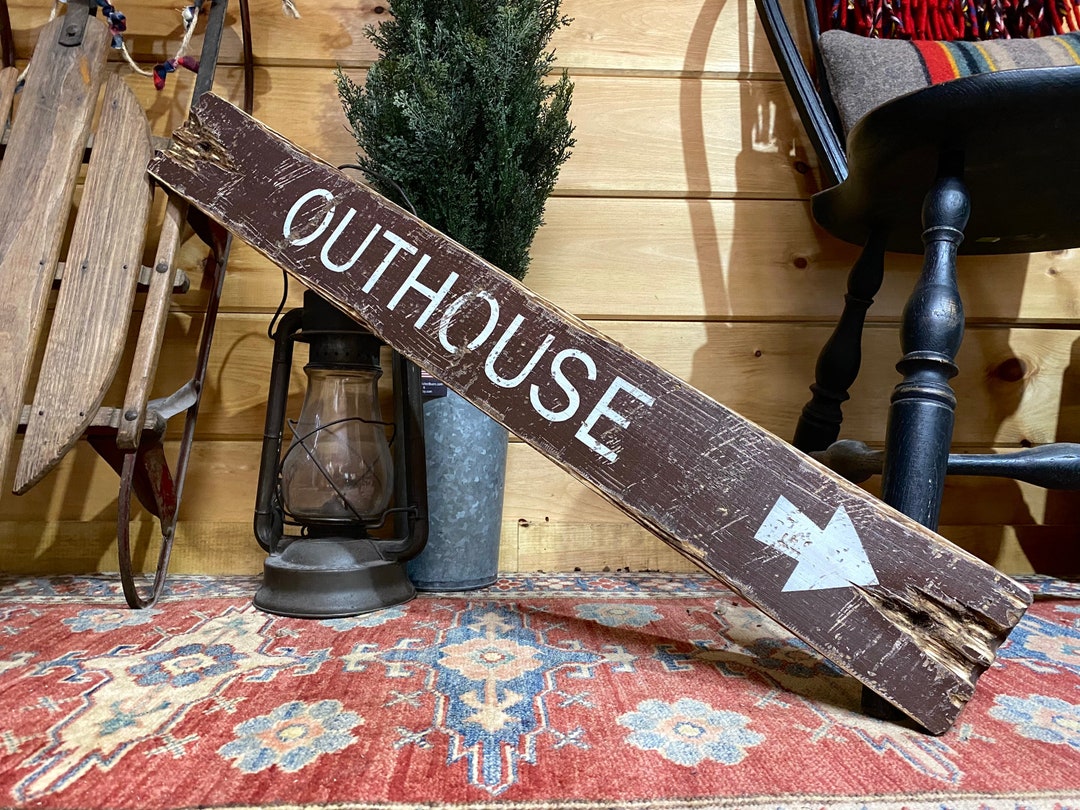 Distressed Outhouse Wood Sign Rustic Bathroom Sign Camp Decor - Etsy