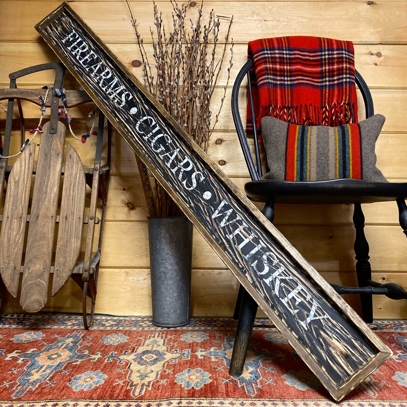 Wood Cigar Bar Sign Firearms Cigar Whiskey Sign Rustic Bar - Etsy