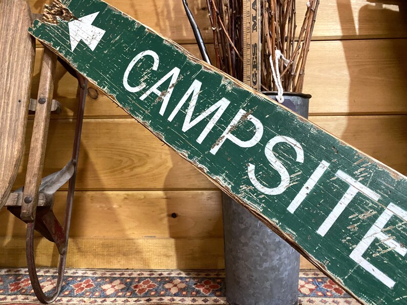 Distressed Campsites Wood Sign | Camp Decor | Rustic National Park Sign ...
