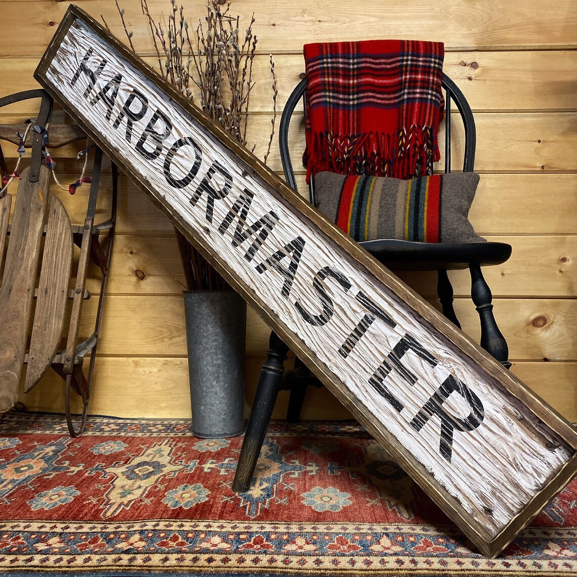 Harbormaster Wood Sign Rustic Coastal Decor Nautical Sign | Etsy