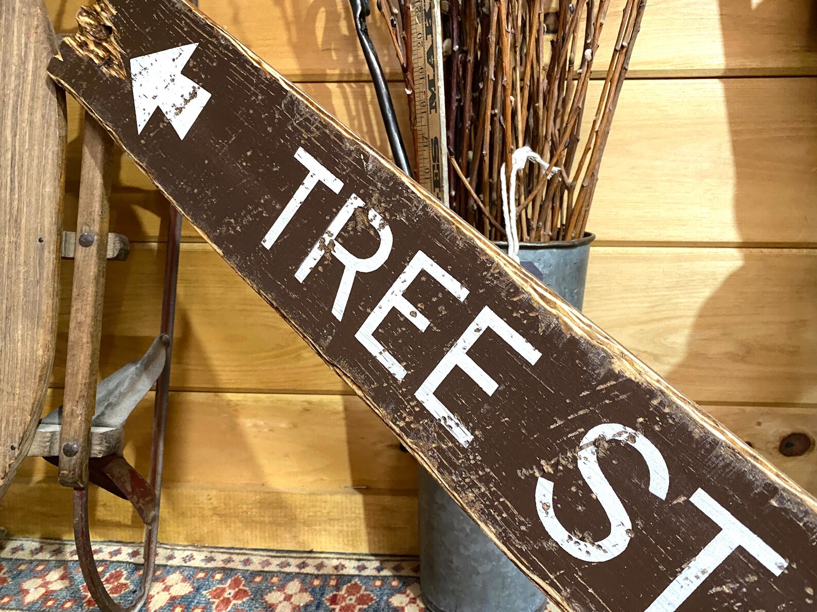 Rustic Tree Stand Hunting Wood Sign Distressed Log Cabin - Etsy