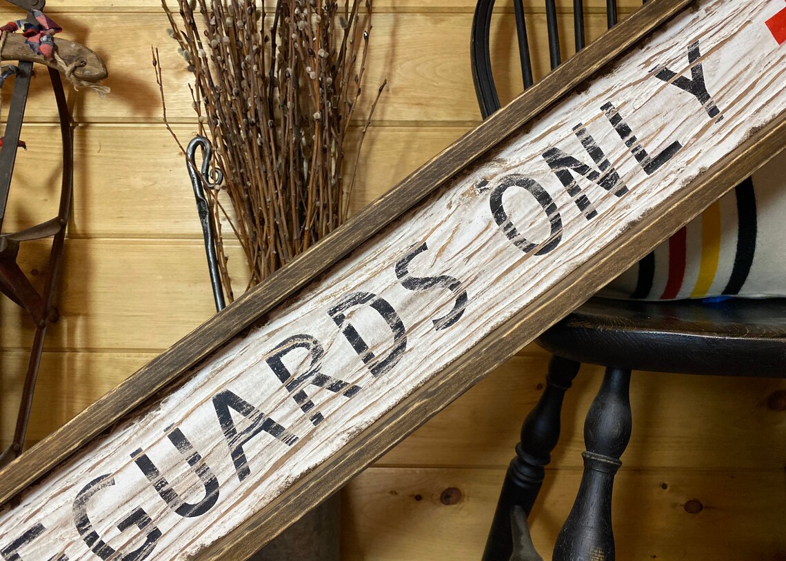 Rustic Lifeguard Sign Coastal Decor Lifeguards Only Wood | Etsy