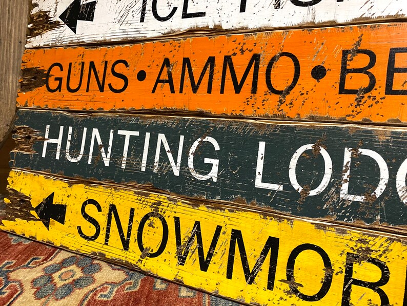 Rustic Hunting Lodge Wood Signs Log Cabin Decor Ice - Etsy