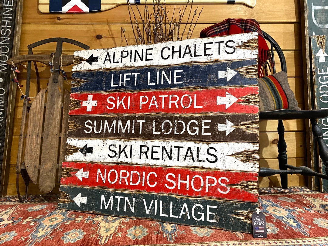 Ski Resort Wood Signs, Distressed Ski Patrol , Rustic Ski Rentals, Lift ...