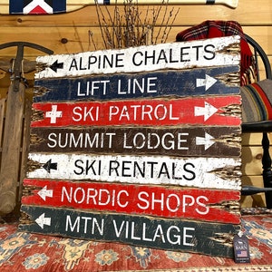 Ski Resort Wood Signs, Distressed Ski Patrol , Rustic Ski Rentals, Lift ...
