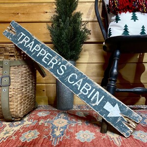 Trappers Cabin Hunting Wood Sign, Rustic Log Cabin Decor - Etsy