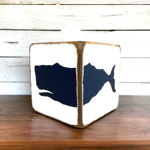 Rustic Whale Tissue Box Cover, Nautical Coastal Decor, Wood Beach House ...
