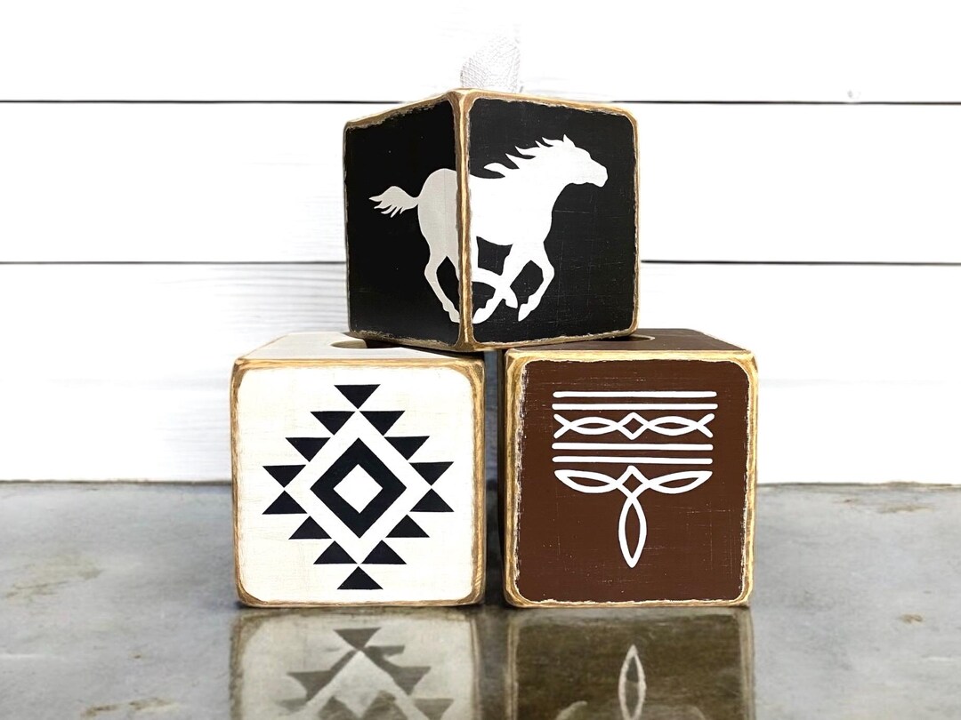 Western Horse Tissue Box – Running Horse, Boot Stitch or Southwestern ...