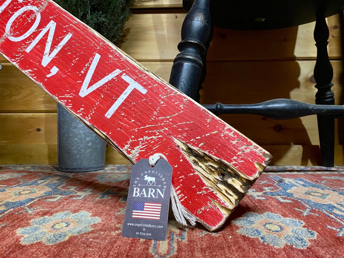Stratton Vermont Rustic Wood Sign - Etsy