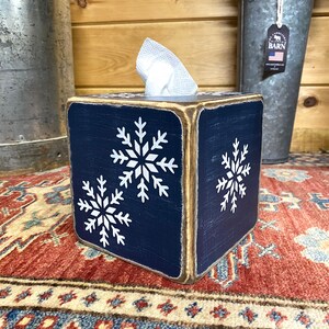 Winter Snowflake Tissue Box Cover, Wood Christmas Decor for Cabin - Etsy