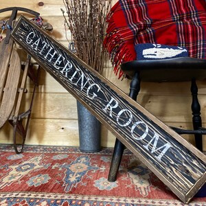 Rustic Wood Gathering Room Sign, Farmhouse Kitchen, Thanksgiving Decor ...