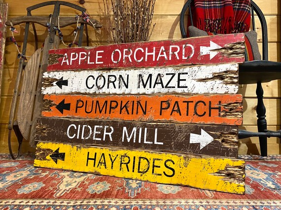 Rustic Wood Fall Sign Set Farmhouse Fall Decor Autumn - Etsy